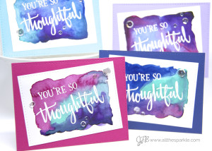 Quick Watercolored Notecards - all the sparkle