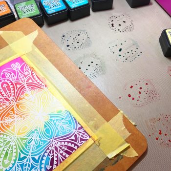 Distress Ink Watercoloring - all the sparkle
