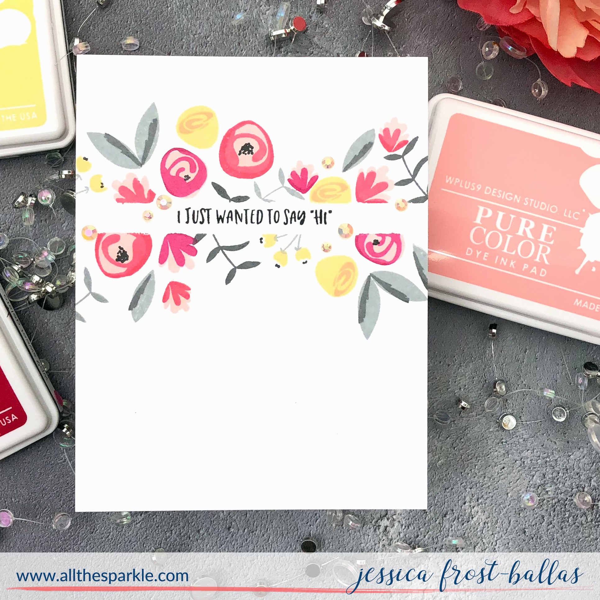 WPlus9 Saying Hi STAMPtember Day 24 (+VIDEO!) - all the sparkle