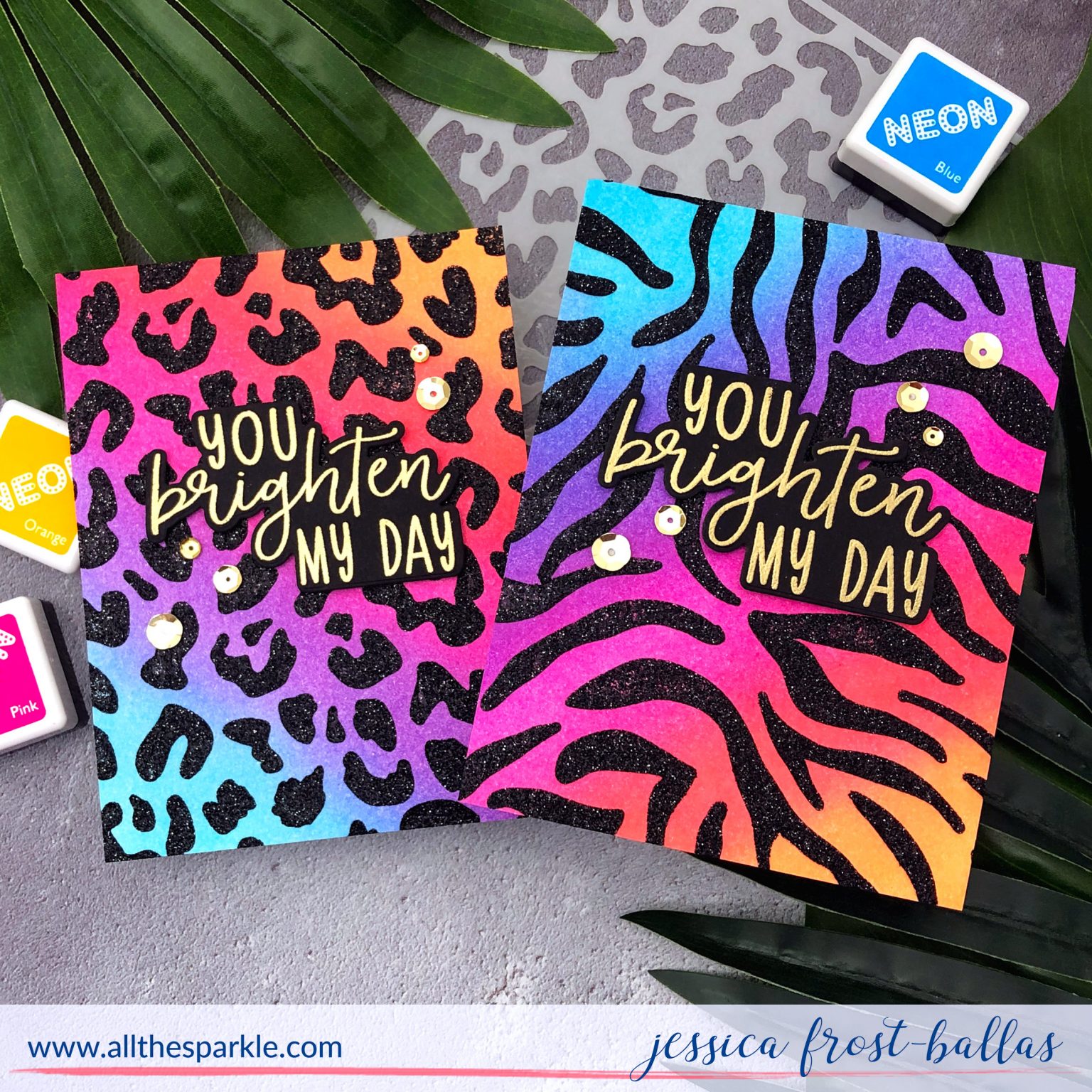 Stenciling Tips and Tricks and Lisa Frank Inspired Cards - Scrapbook.com - all the sparkle