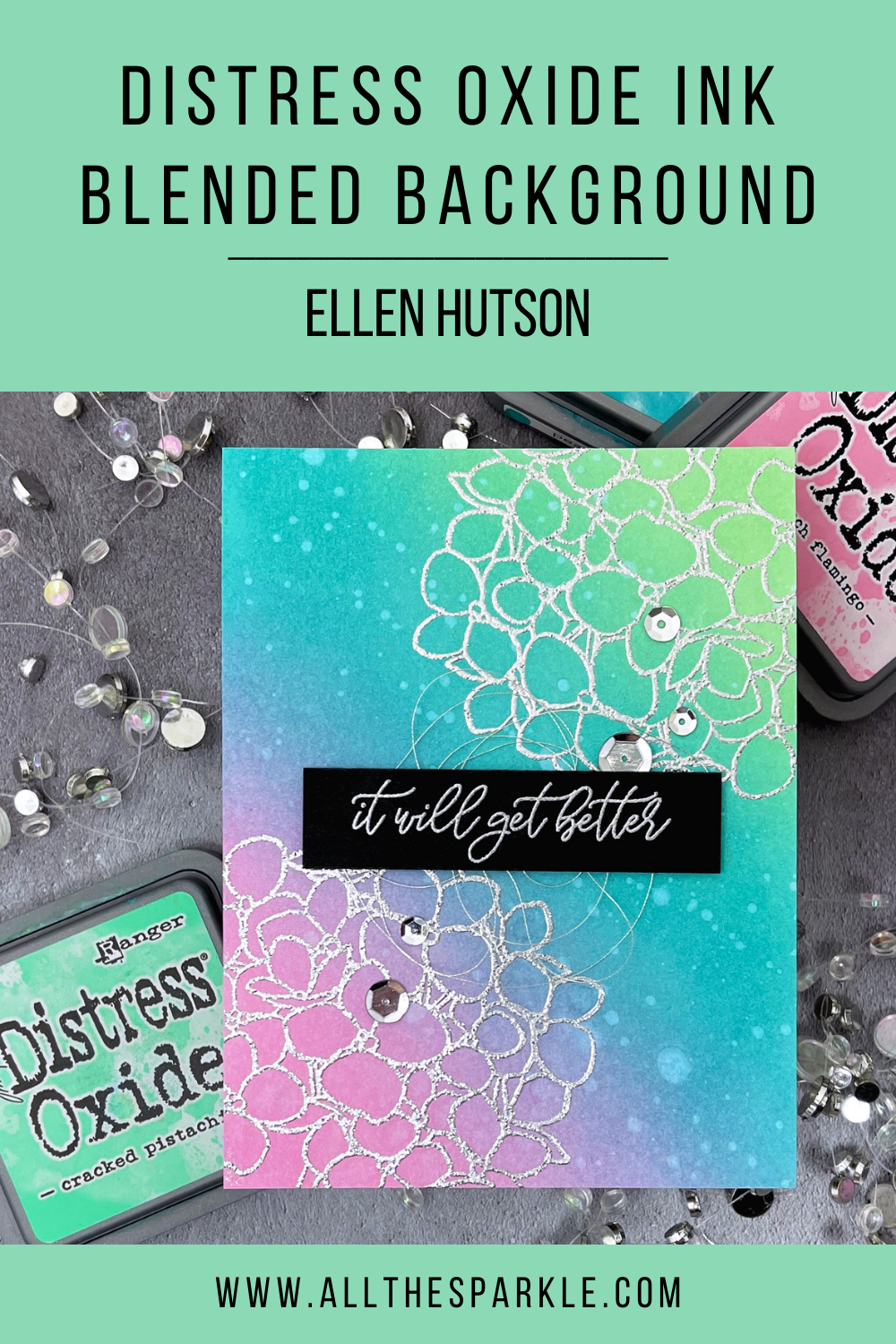 VIDEO: Distress Oxide Ink Blending Combos with Kitsch Flamingo - all the sparkle